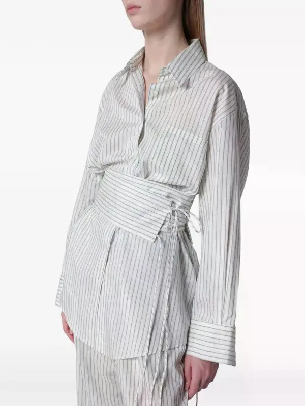 RÓHE Striped Belted Shirt