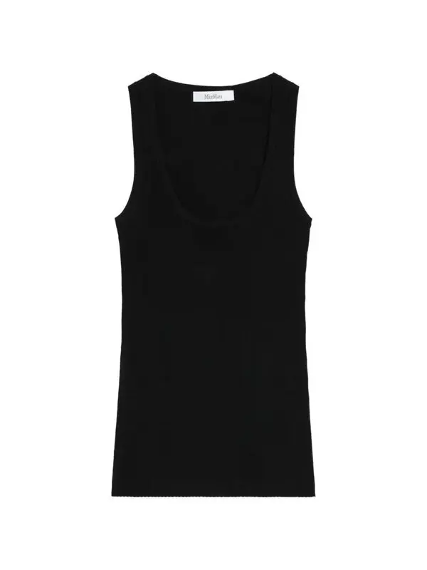 Max Mara Ribbed-knit Tank Top - Black