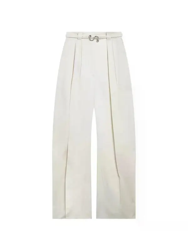 Sportmax Belted Pleated Trousers - White
