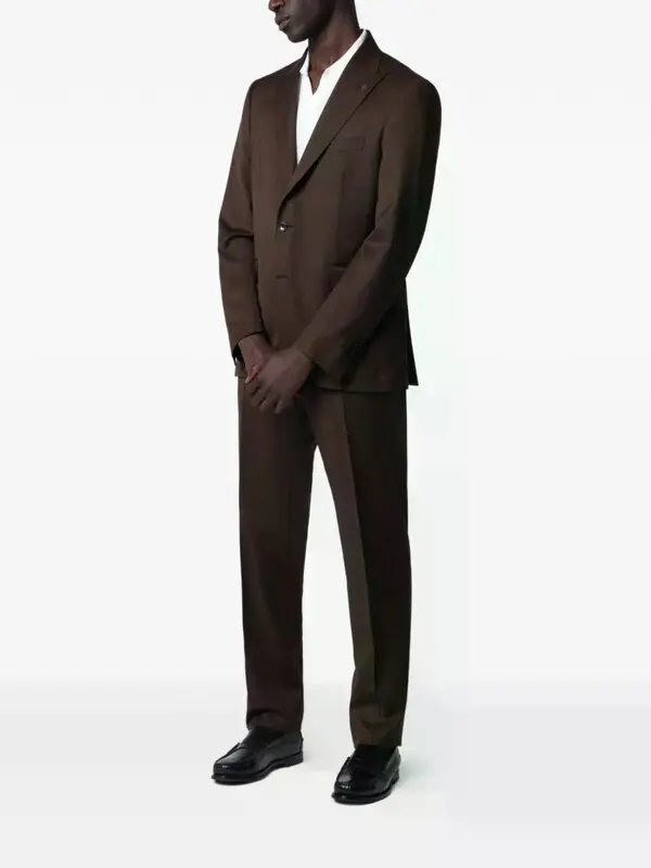 Tagliatore Single-breasted Virgin-wool Suit - Brown