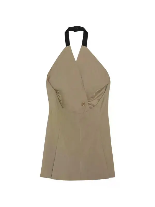 Max Mara Nuraghe Double-breasted Halterneck Top - Neutrals
