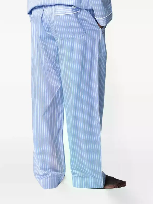 TEKLA Striped Pajamas Trousers - Blue