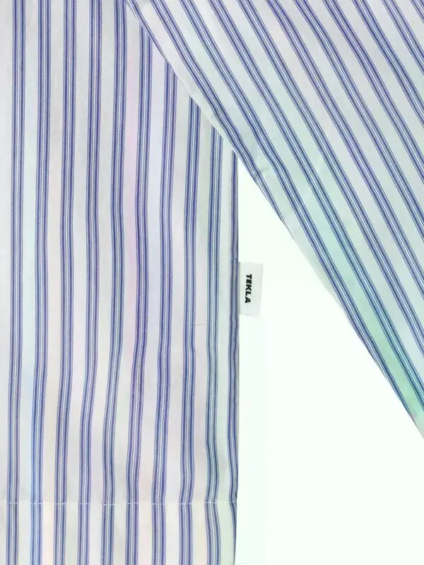 TEKLA Skagen Striped Pajama Shirt - White