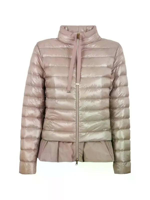 Herno Quilted Zip-up Jacket With Ruffle Trim - Pink