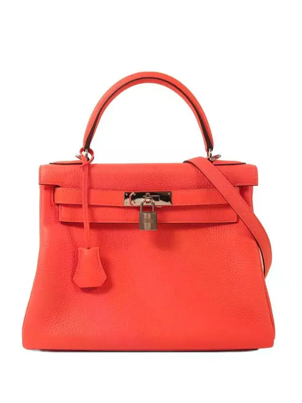 Hermès 28 Kelly Taurillon Clemence-leather Tote Bag - Red