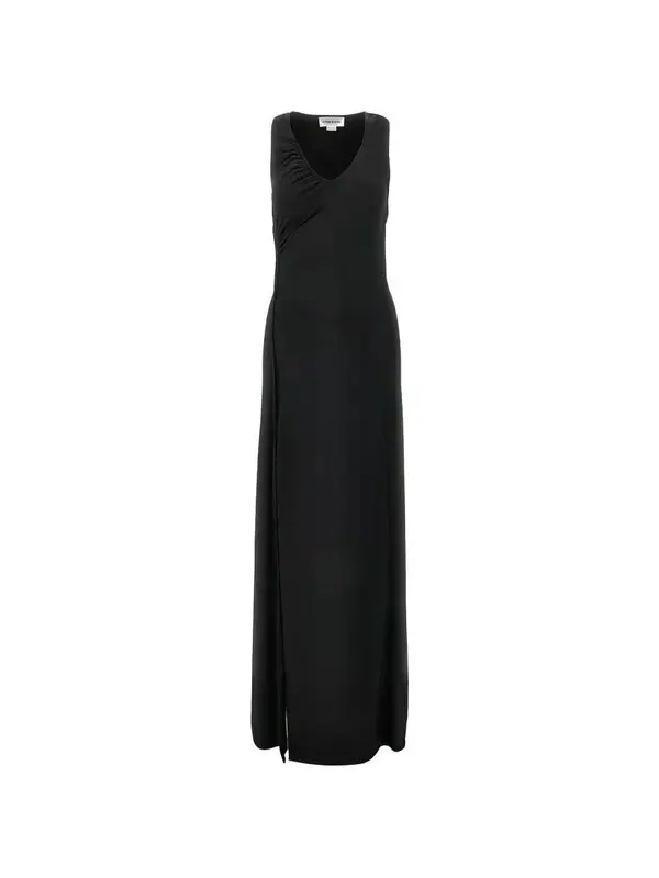 Victoria Beckham Ruched V-neck Dress - Black