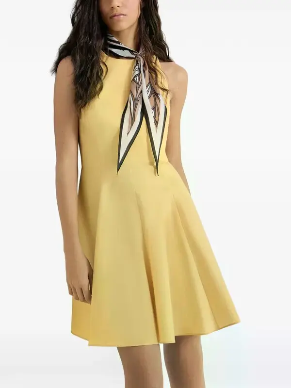 Brunello Cucinelli Techno Cotton Poplin Halterneck Mini Dress - Yellow