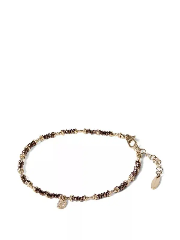 Brunello Cucinelli Hematite And Sterling Silver Anklet - Gold