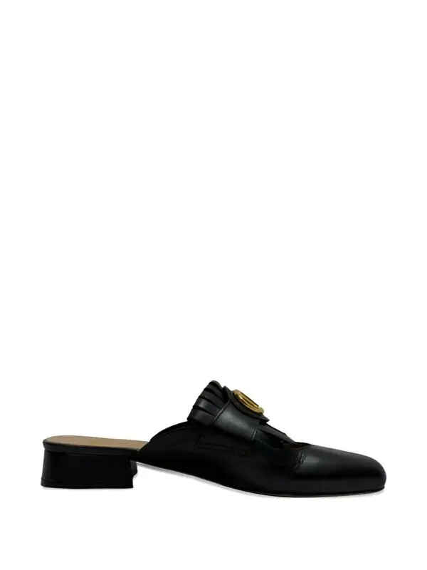 Valentino Garavani Late 2010s Vlogo Kiltie Mules - Black