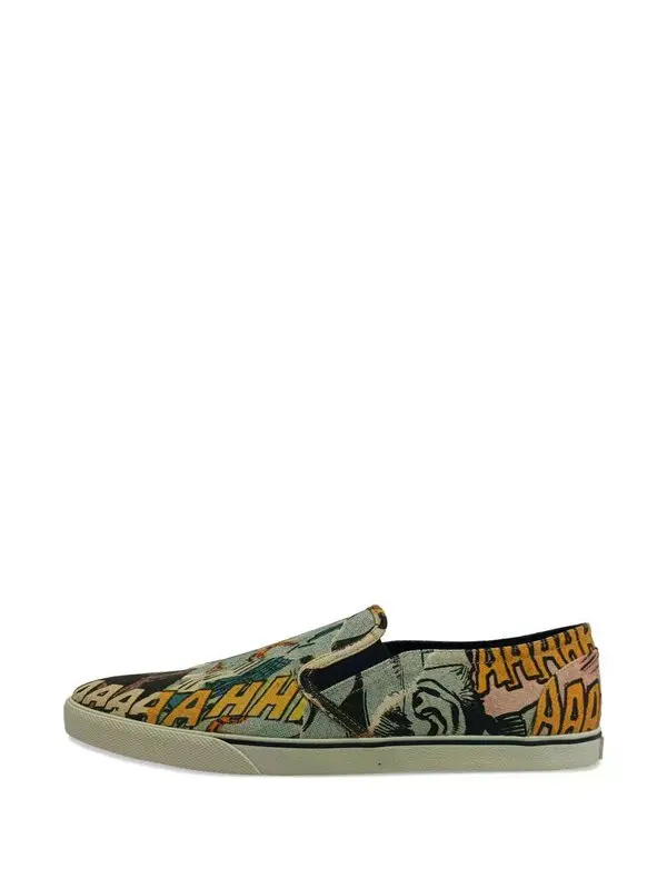 Celine Comic-print Slip-on Sneakers - Yellow