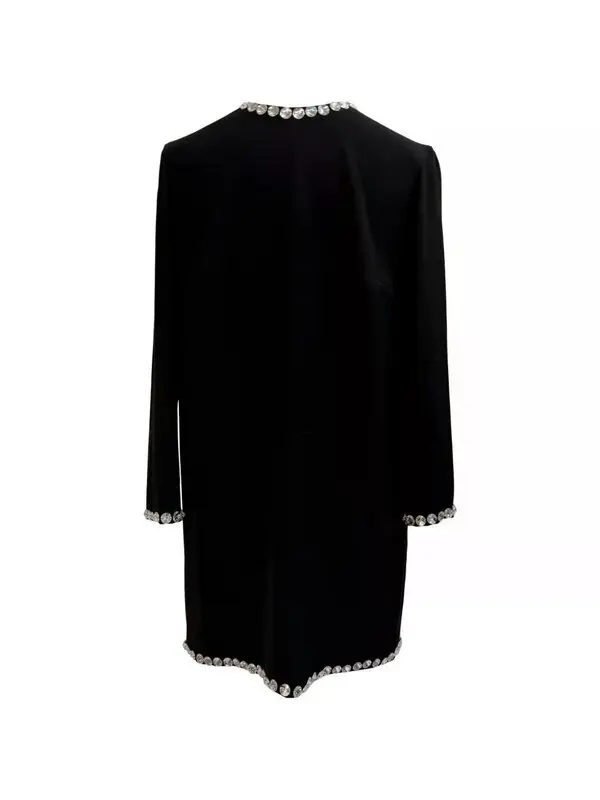Miu Miu Jewel-embellished Long-sleeve Mini Dress - Black