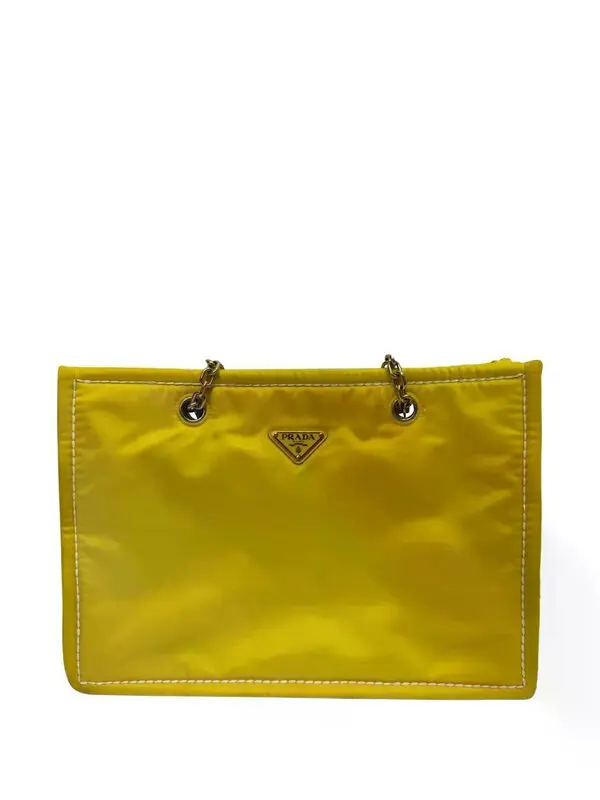 Prada Tessuto Chain Tote - Yellow