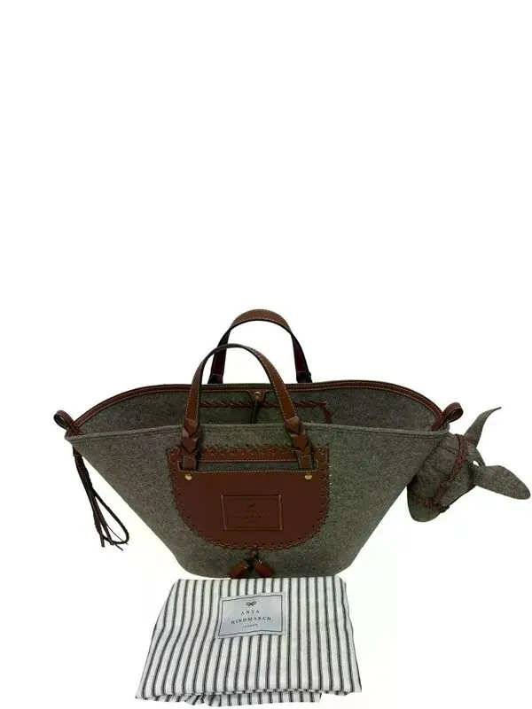 ANYA HINDMARCH Donkey Motif Felt Tote - Grey