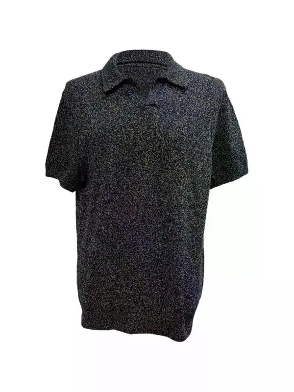 Mr P. Knitted Short-sleeve Polo Shirt - Blue