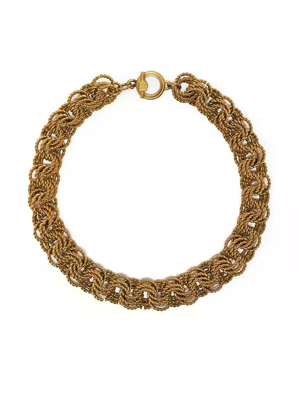 Givenchy 1990s Textured Chain-link Short Necklace - Gold