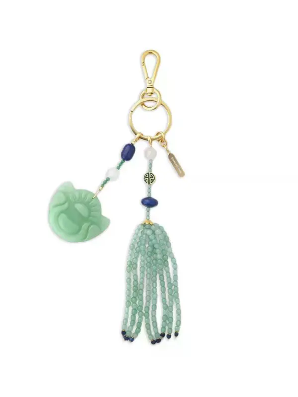 Shanghai Tang Beaded Charm Keyring - Gold
