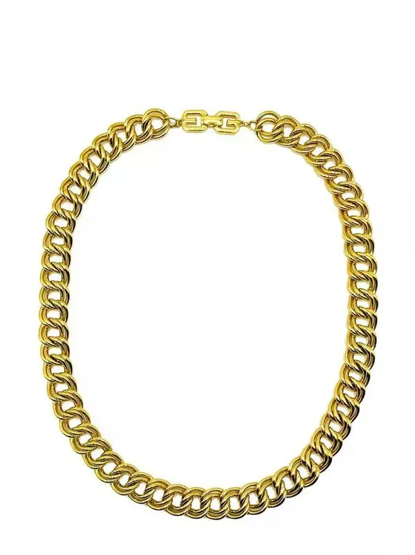 Givenchy Vintage Double Curb Chain Necklace - Gold