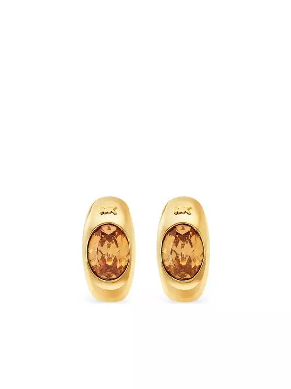 Michael Kors Crystal-embellished Huggie Earrings - Gold