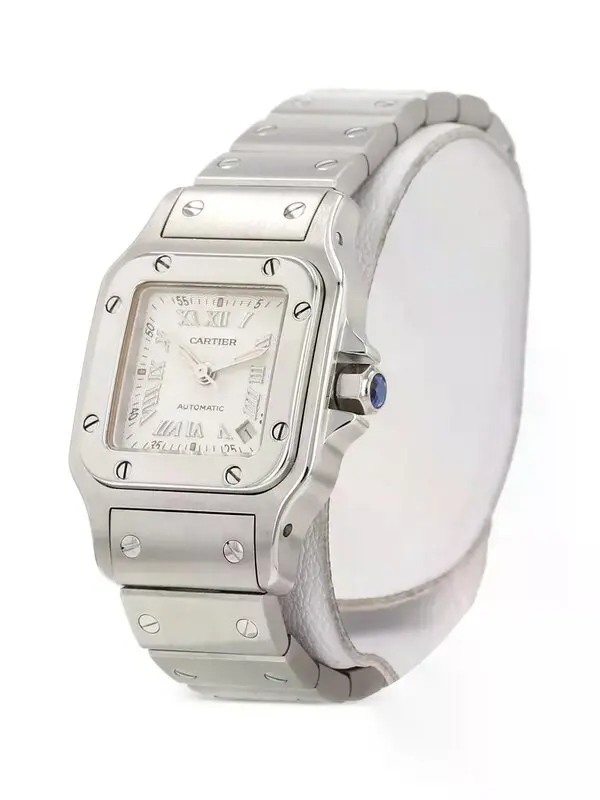 Cartier 2000s 36mm Santos Screwed Bezel Watch