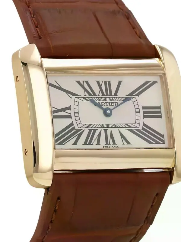 Cartier 2000s Tank Divan Watch With Cabochon Crown