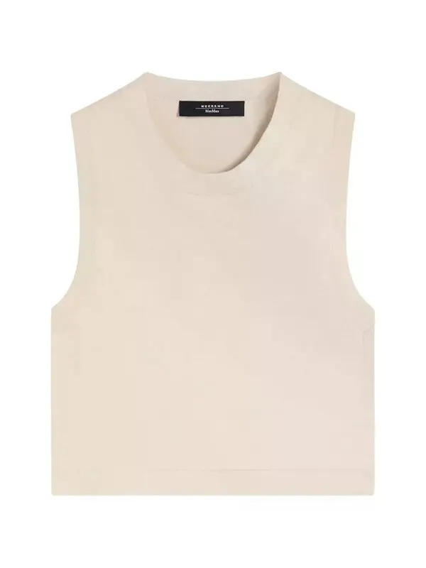 Max Mara Bombo Ribbed-knit Cropped Top - Neutrals