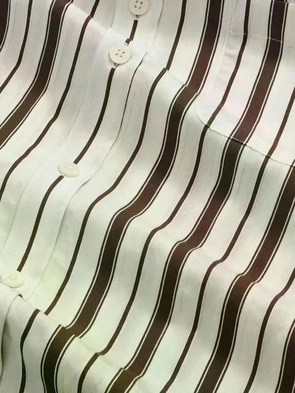 Nn07 Deon Striped Chest-pocket Shirt - Neutrals