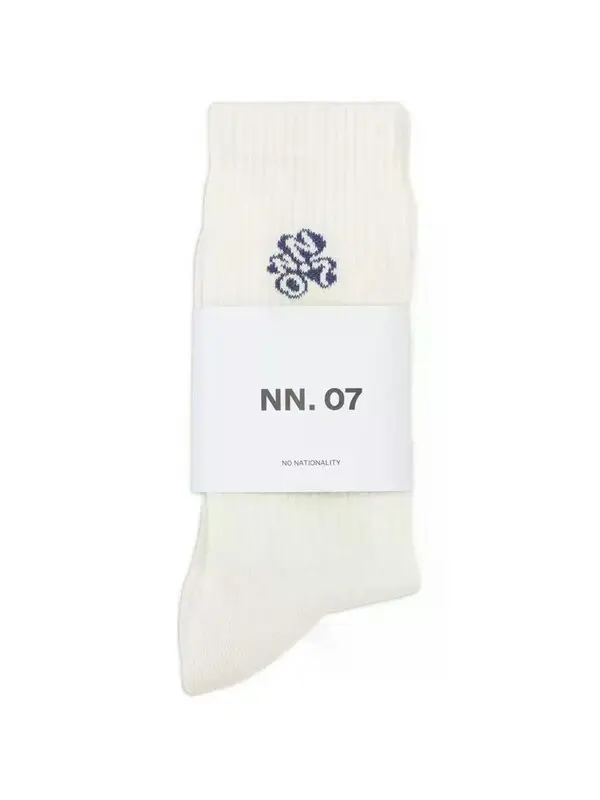 Nn07 Logo-embroidered Ribbed Socks - Neutrals