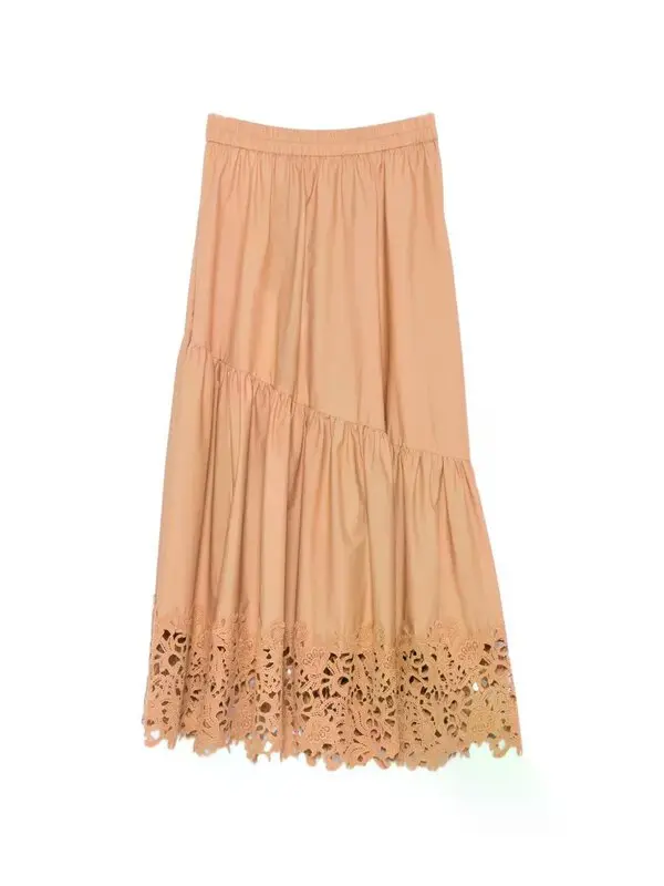 TWINSET Ruffled Midi Skirt - Brown