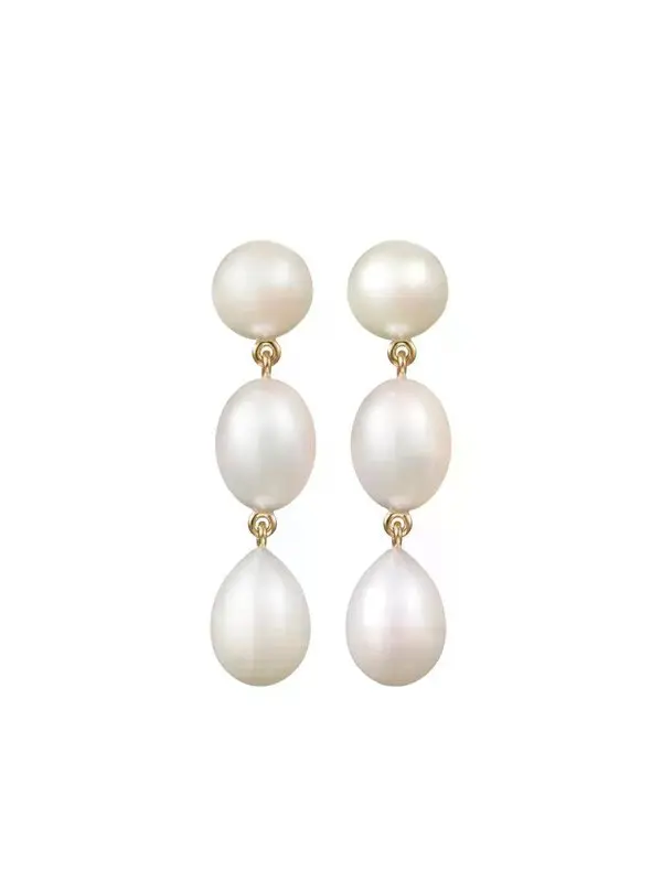 Sophie Bille Brahe 14k Yellow Gold Amis Poire Pearl Drop Earrings - White