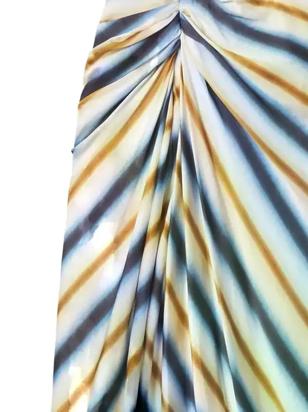 A.L.C. Jean Ruched Striped Maxi Skirt - Neutrals