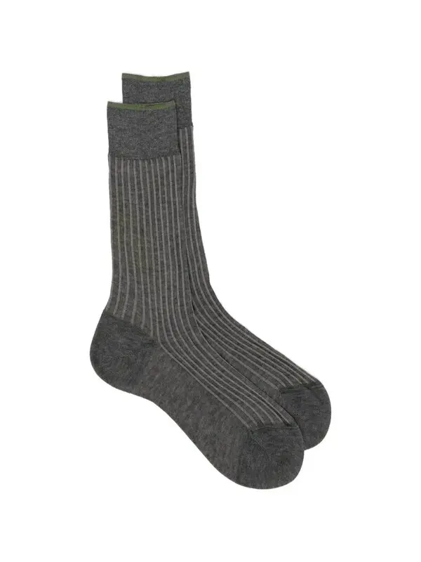 Zegna Ribbed-knit Socks - Grey