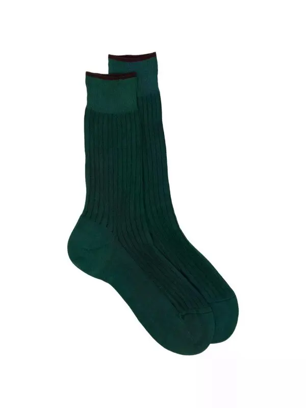 Zegna Ribbed Socks - Green