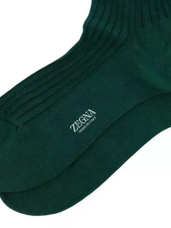 Zegna Ribbed Socks - Green