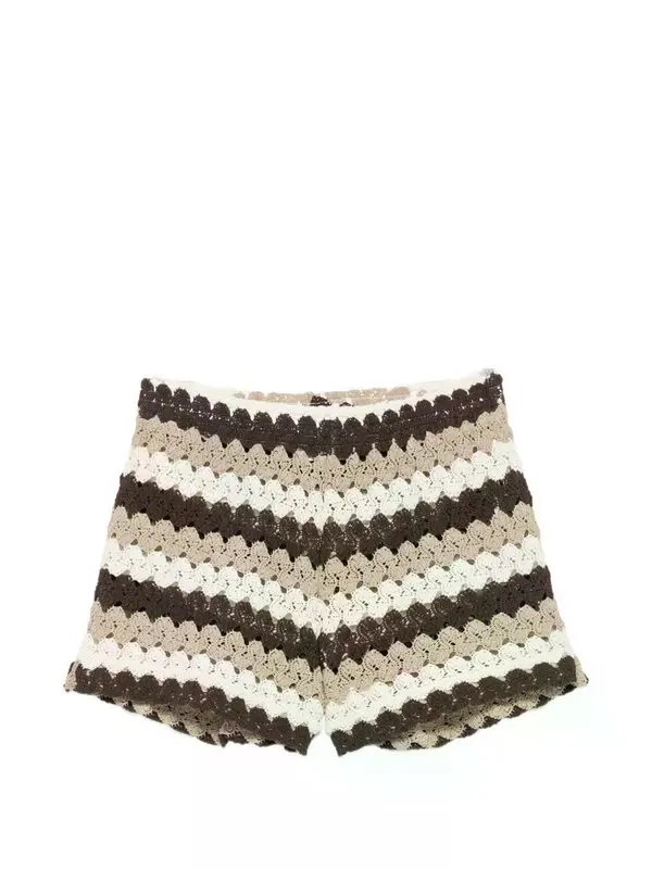 MC2 SAINT BARTH Crochet-knit Shorts - Brown