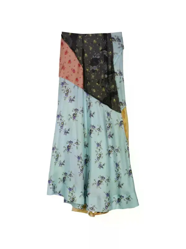 GANNI Floral-print Maxi Skirt - Blue