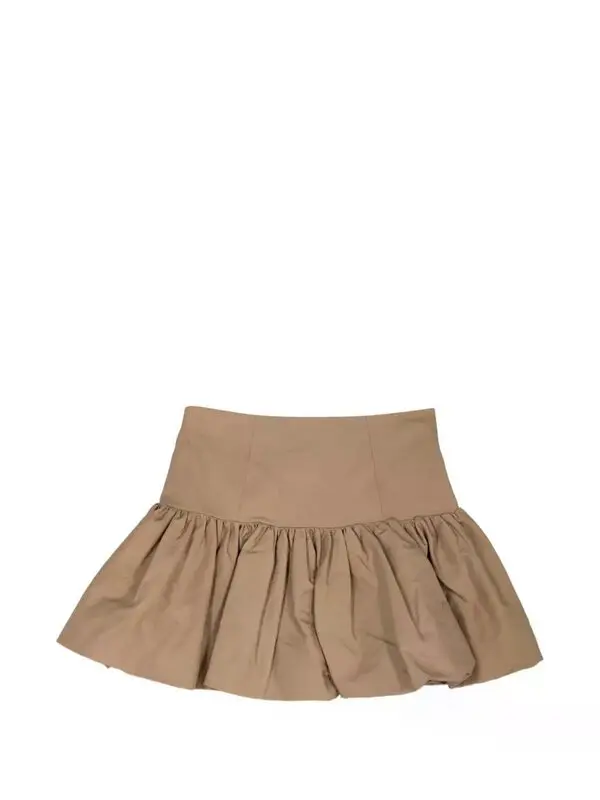 GANNI Gathered Bubble-hem Mini Skirt - Neutrals