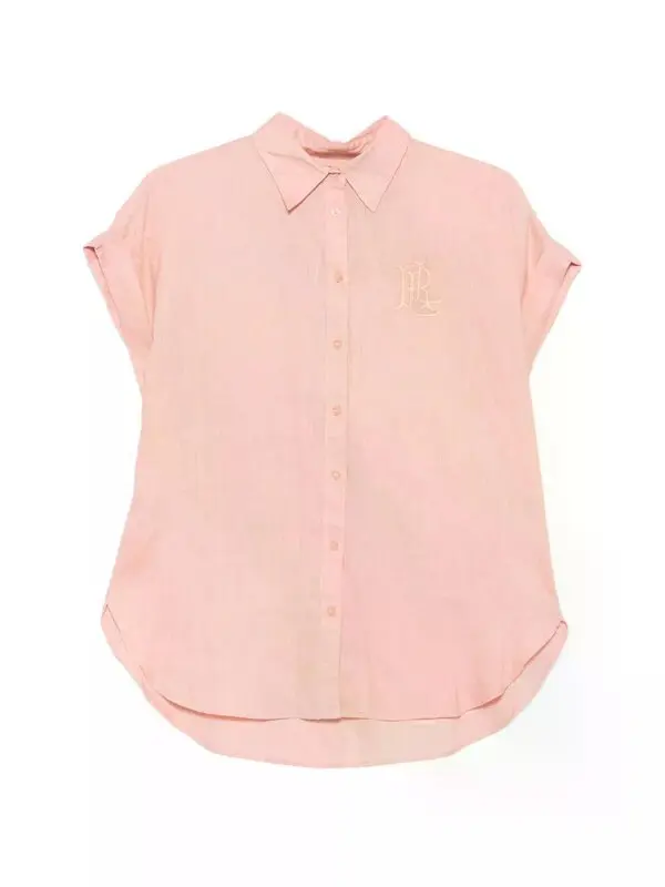 Ralph Lauren Embroidered Logo Slub Shirt - Pink