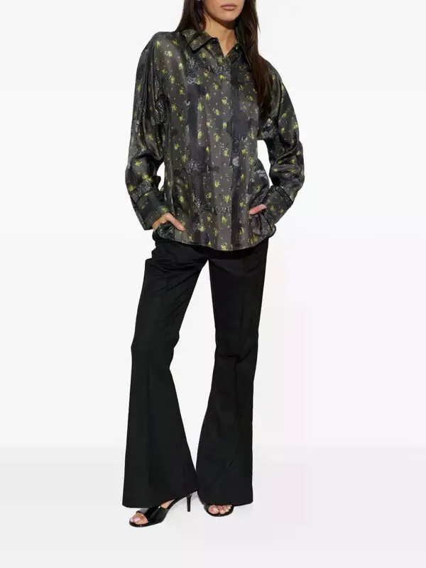 GANNI Floral-print Silk Shirt