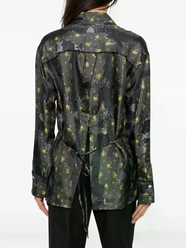 GANNI Floral-print Silk Shirt