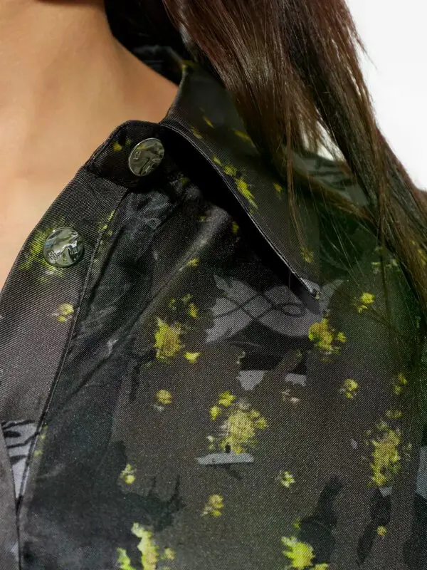 GANNI Floral-print Silk Shirt