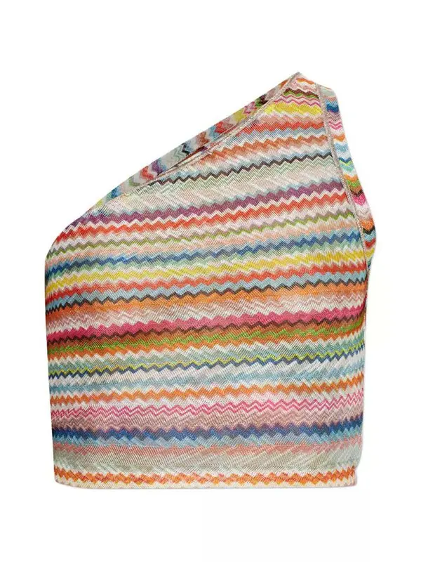 Missoni Zigzag-knit One-shoulder Top - Blue