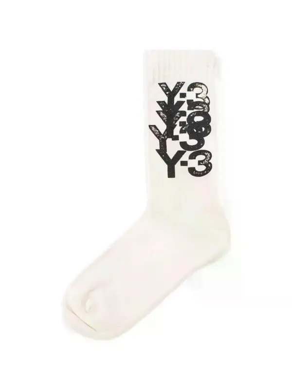 Adidas Y-3 Graphic-print Socks - Neutrals