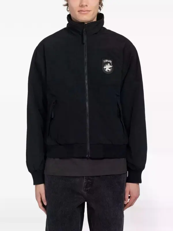 StÜssy Logo-patch Fleece-lined Jacket - Black