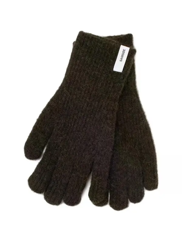 SAMSOE SAMSOE Logo-patch Gloves - Green
