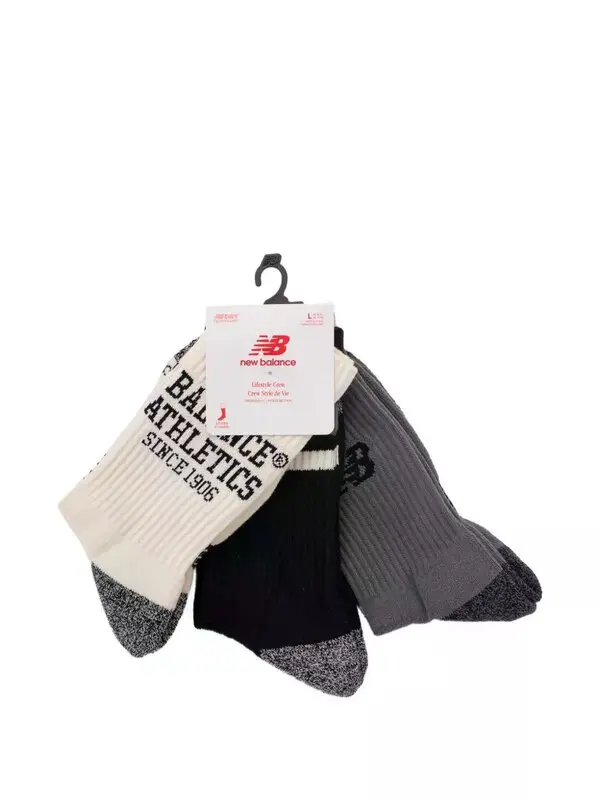 NEW BALANCE Graphic Socks Pack Of Three - Neutrals