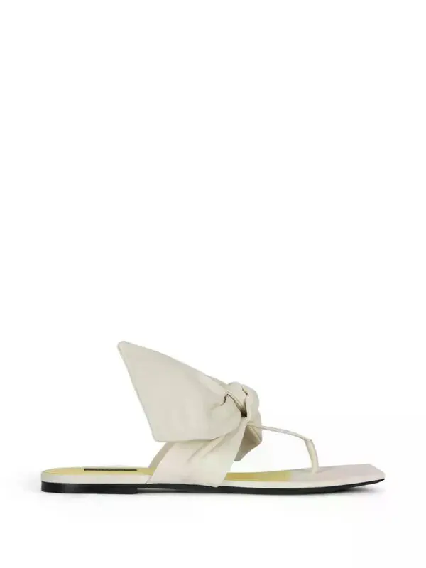 Givenchy Boudoir Bow Flat Sandals - White