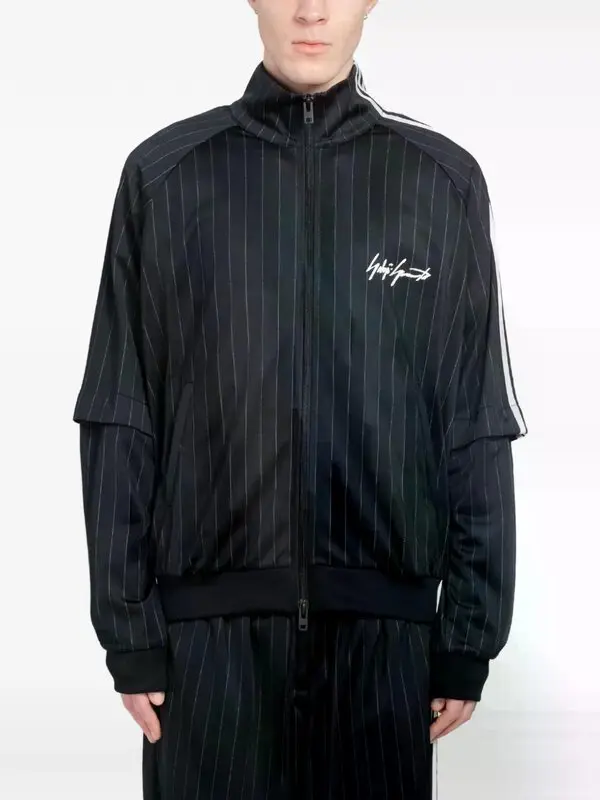 Adidas Y-3 Basketball Pinstripe Zip Up Sweatshirt - Black