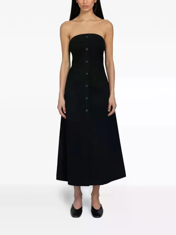 SAMSOE SAMSOE Sahya Strapless Button-front Dress - Black