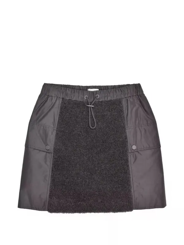 Brunello Cucinelli Panelled Drawstring Mini Skirt - Grey