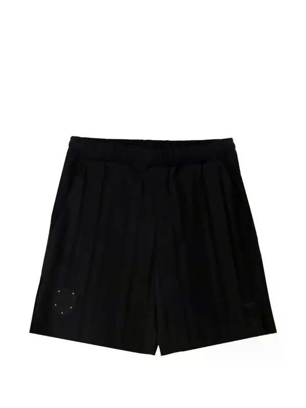 Hugo Boss Logo-patch Pleated Shorts - Black